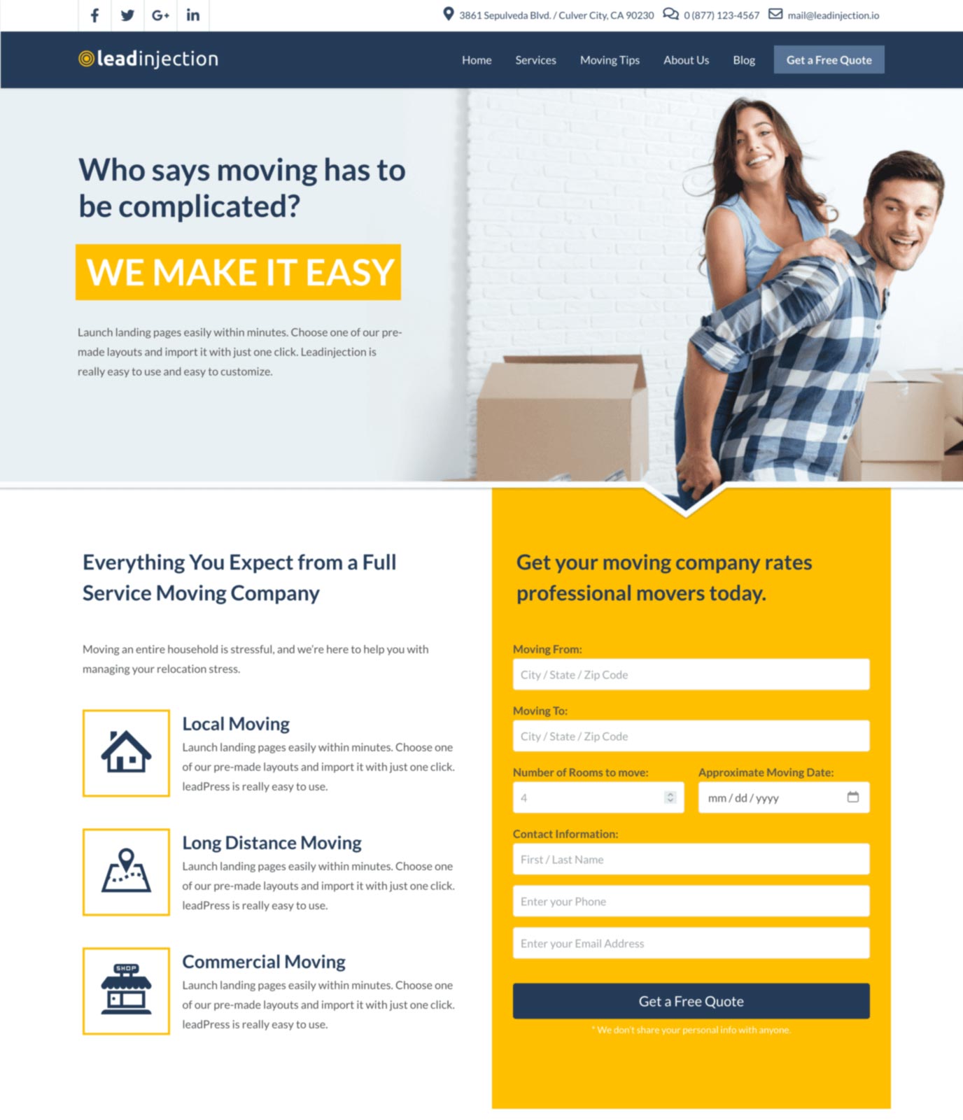 Designing the Perfect Landing Page for Moving Companies – The Movers Agency